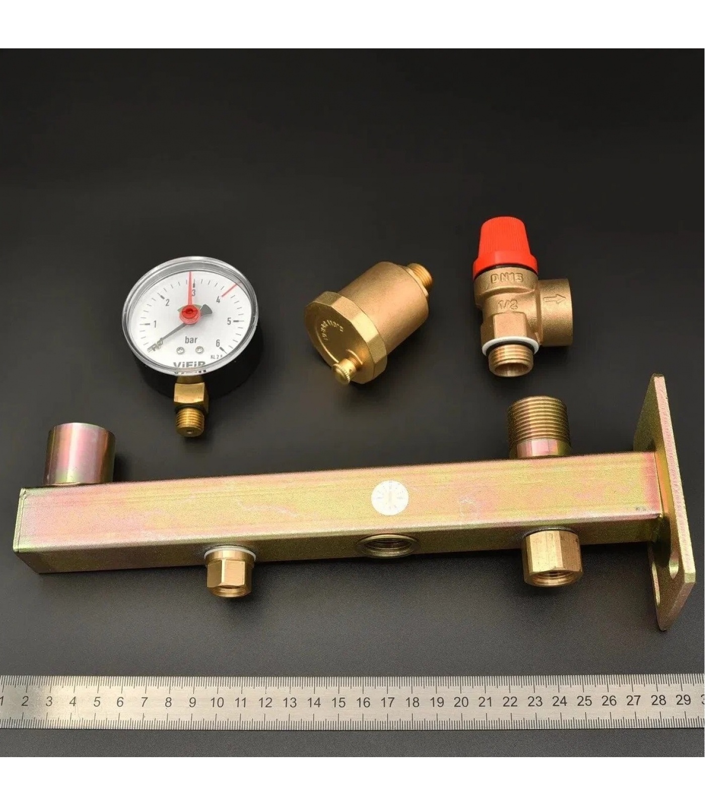 Группа безопасности 3/4" Vieir 3bar настенная, воздухоотводчик, предохранительный клапан ...