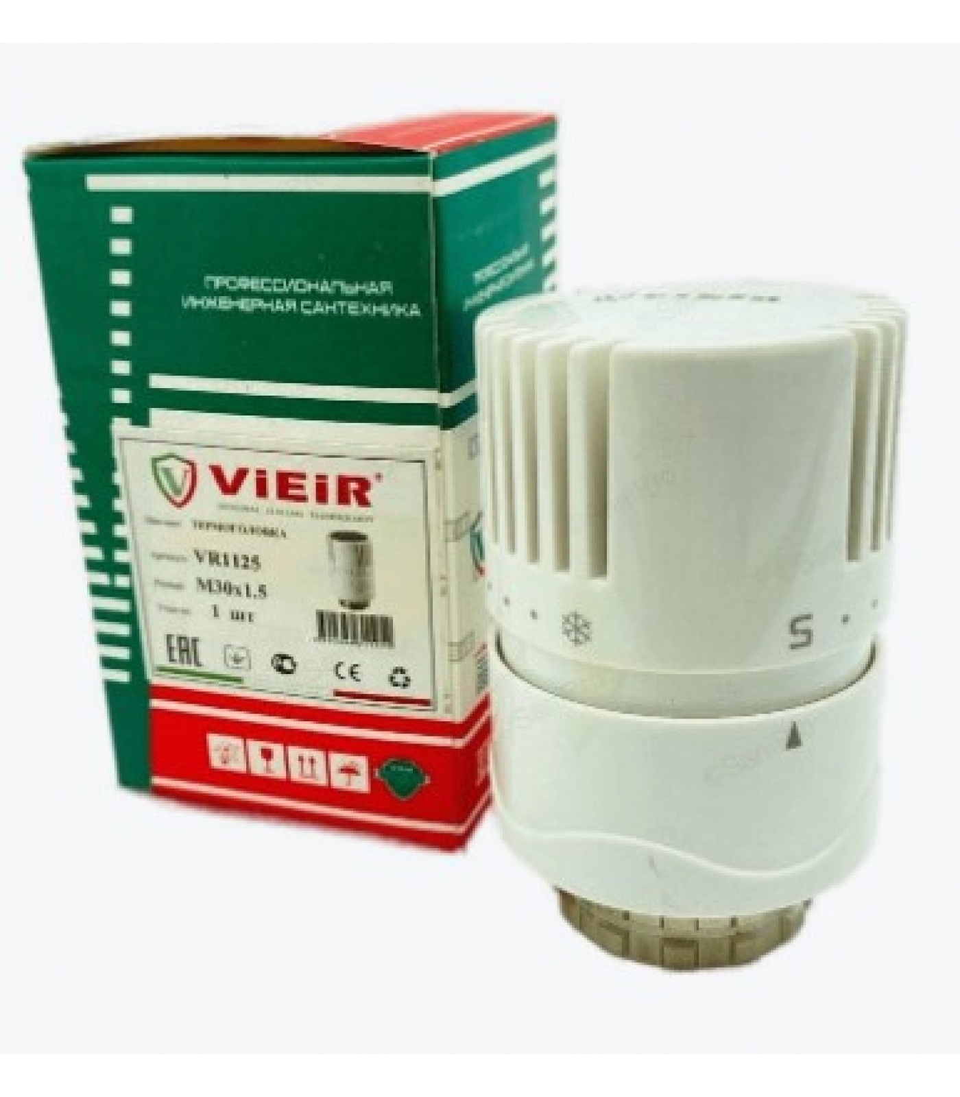 Головка термостатическая жидкостная Vieir 6-28C, M30X1,5, для радиаторного клапана, белая купить ...