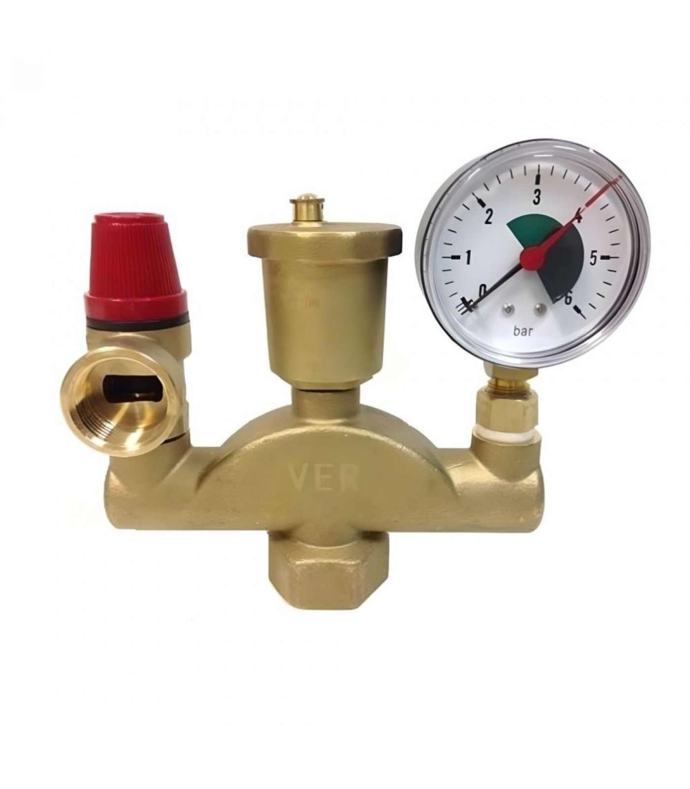 Группа безопасности 1" Vieir 3bar c воздухоотводчиком, предохранительным клапаном и манометром ...