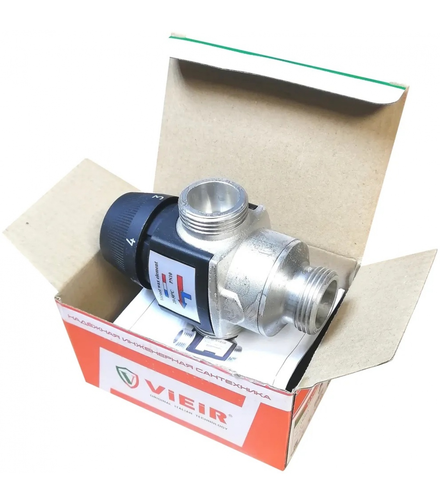 Термостатический смесительный клапан 1"нр Vieir 20-50C, 4.5м3/ч для ГВС и отопления купить ...