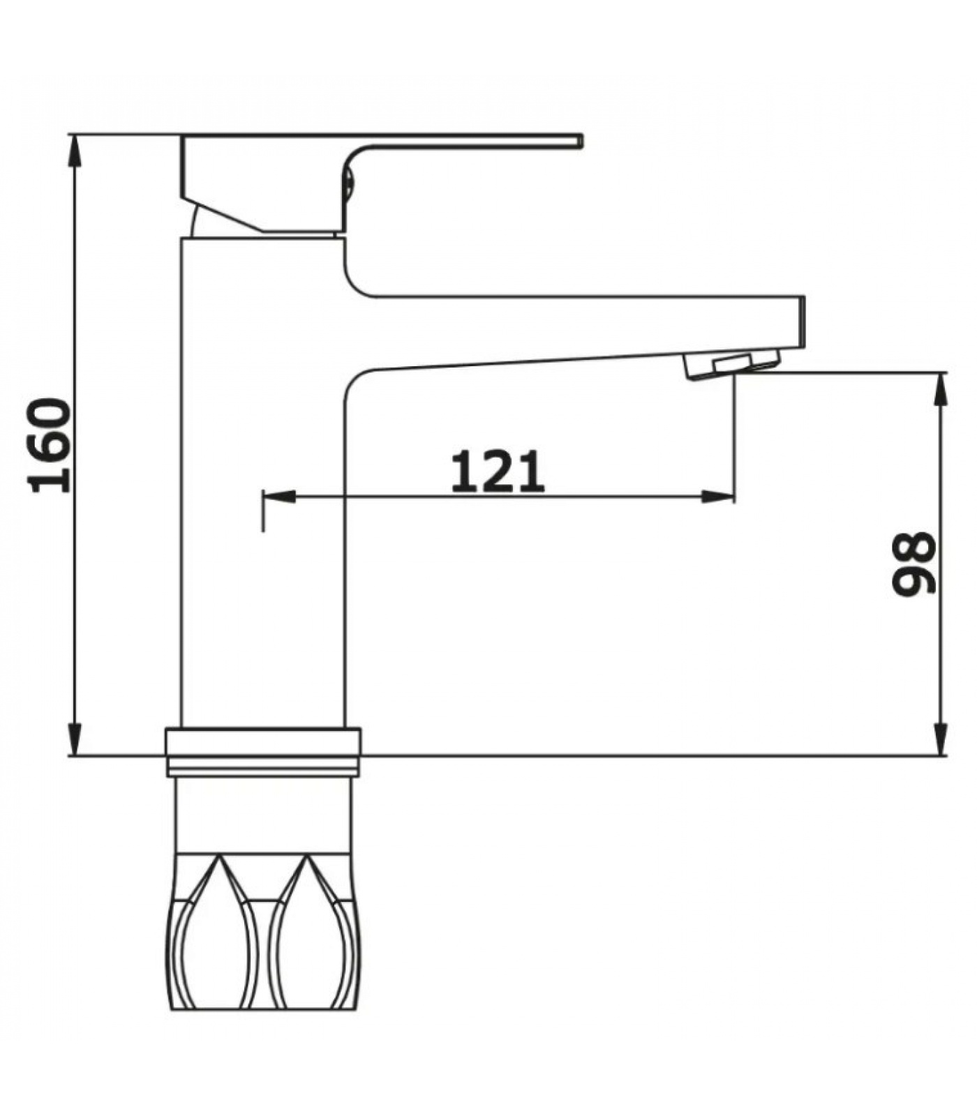 Смеситель для раковины VIEIR V393511F, однорычажный, Г-излив, белый хром купить недорого | Санрай